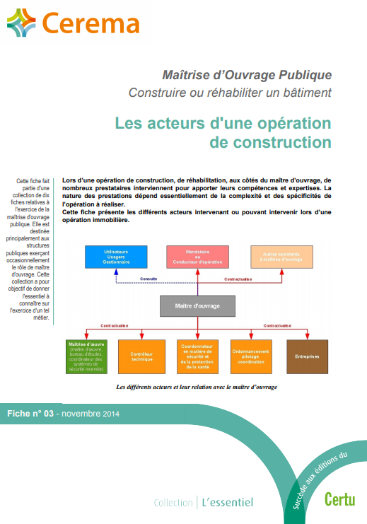 Les acteurs d'une opération de construction